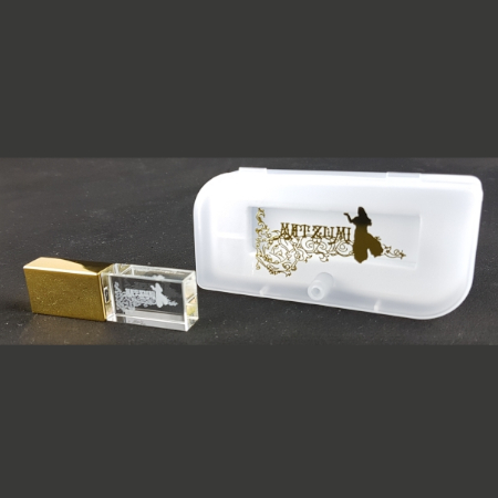 Matzumi-Logo Kristall / Crystal USB-Stick beleuchtet / lighted / Gold